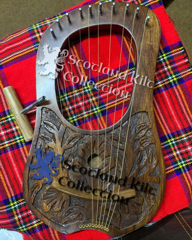 New Flower Design 10-String Lyre Harp