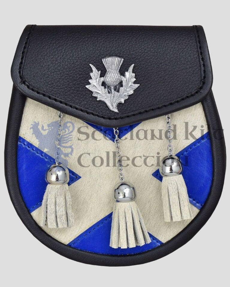 Scotland Flag Leather Sporran - Scotland Kilt Collection
