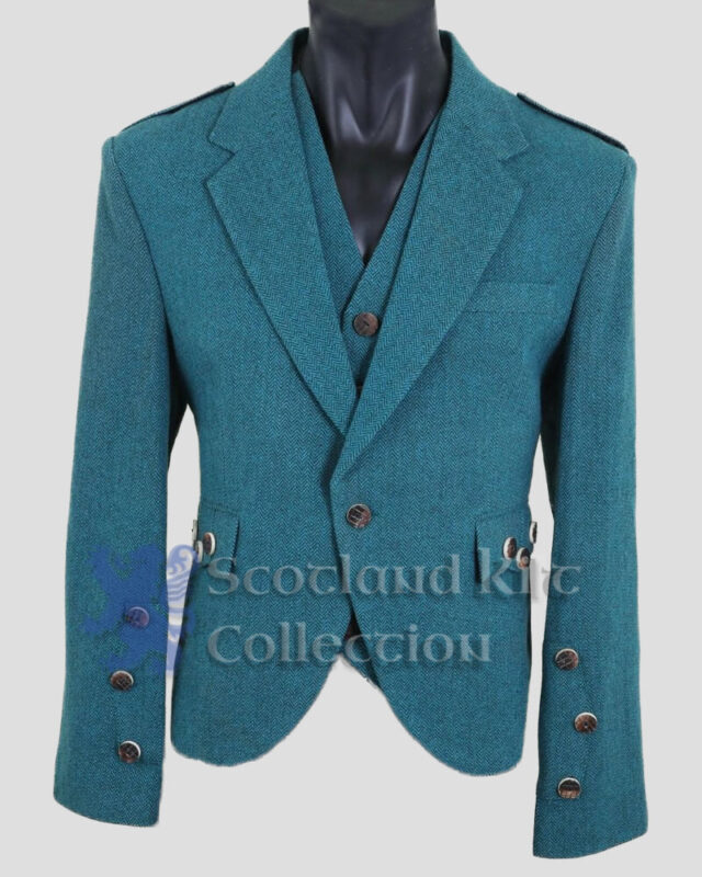 Lovet blue Tweed Argyle Jacket - Scotland Kilt Collection