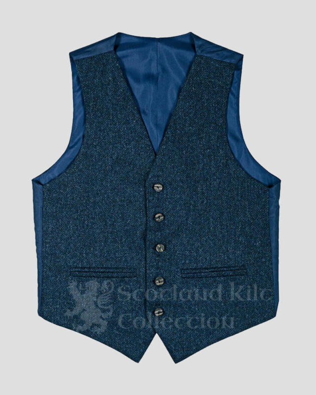 Elegant Blue Tweed Argyle Jacket | Premium Wool - Scotland Kilt Collection