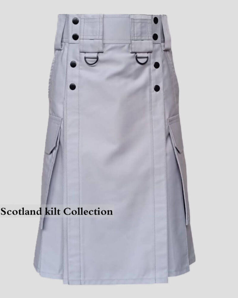 White Utility Kilt for Men: Embrace Comfort and Style
