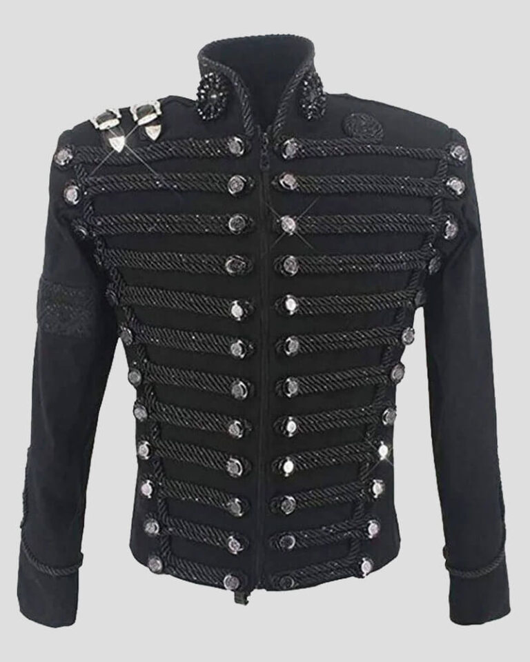 Mens Black Michael Jackson Military Jacket
