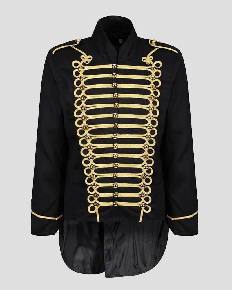 Men Goth Mltary Drummer Parade Jacket Black Punk Coat Vntage Retro ...