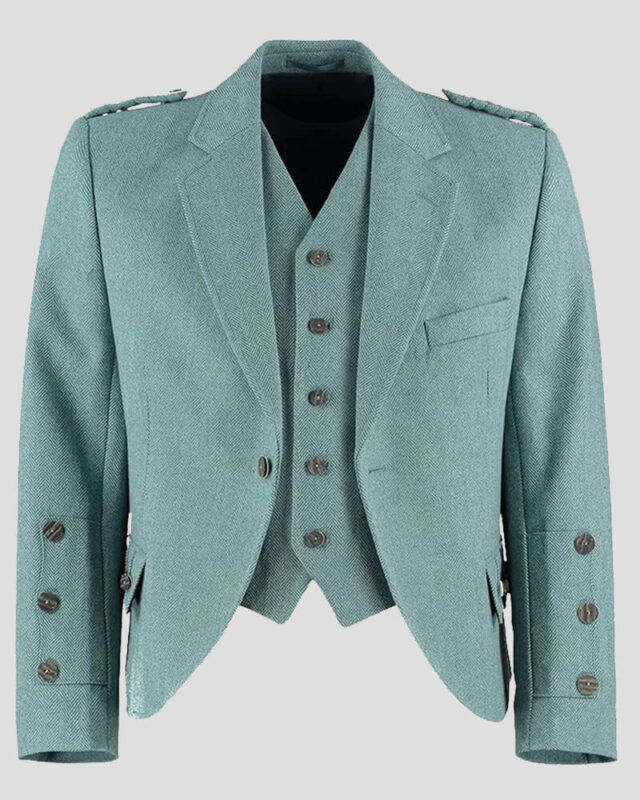 Scottish Highland Green Tweed Argyle Jacket with Vest - Scotland Kilt ...